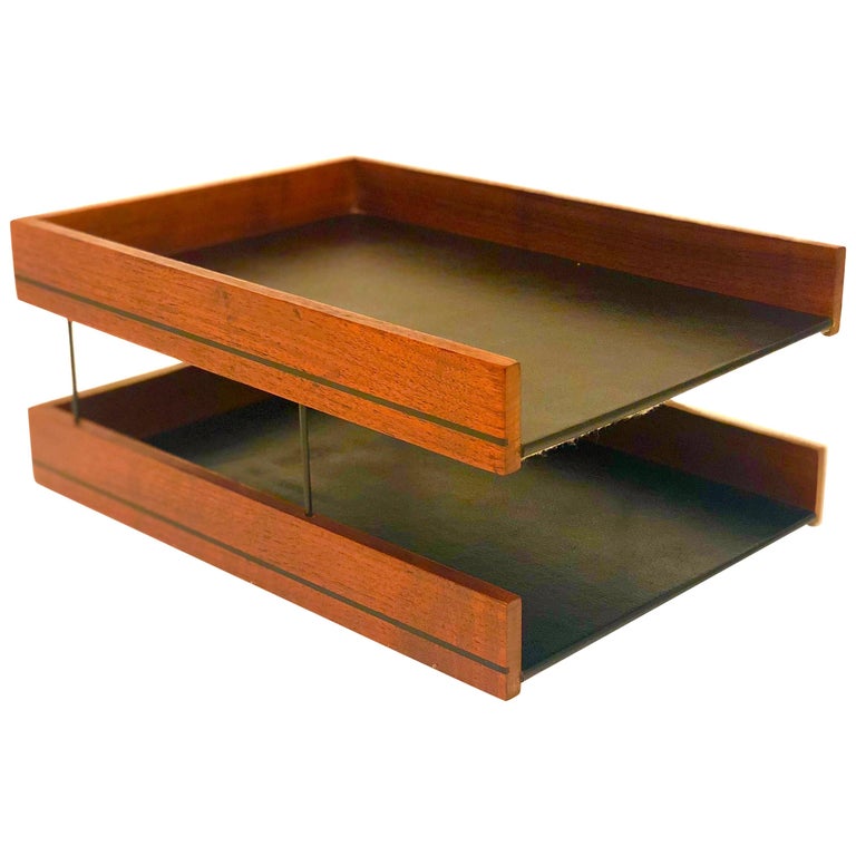Mid-Century Modern American Walnut Modernist Paper Tray at 1stDibs