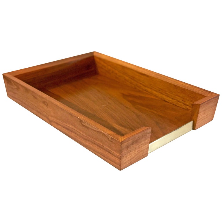 Mid-Century Modern American Walnut Modernist Paper Tray For Sale at 1stdibs