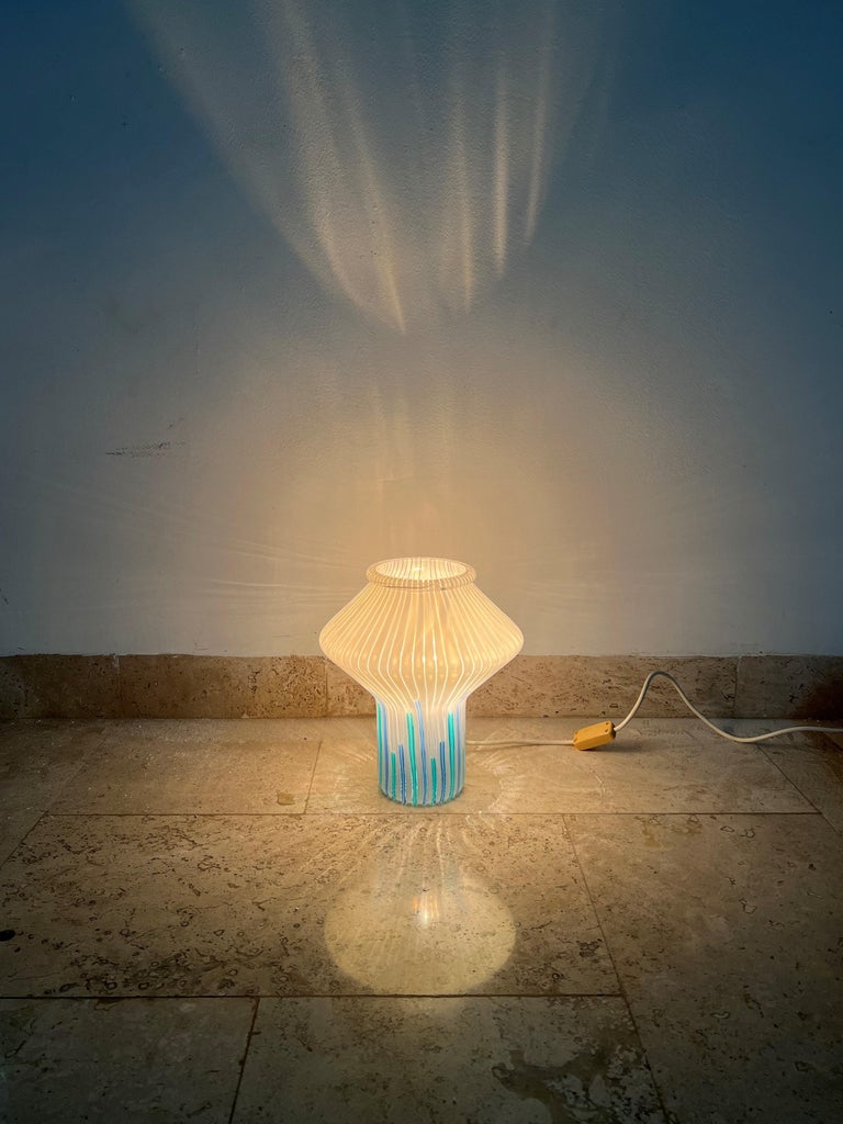 Mid-Century Modern 'Anemone' Table Lamp Attr to Venini in Murano Glass ...
