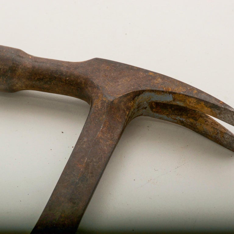 Mid-Century Modern Antique Vintage Hammer Tool, Leather and Forged Iron ...