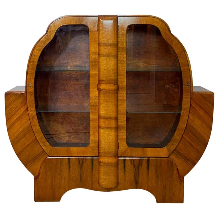 Mid-Century Modern Art Deco Walnut Display Case, English, circa 1935 at ...