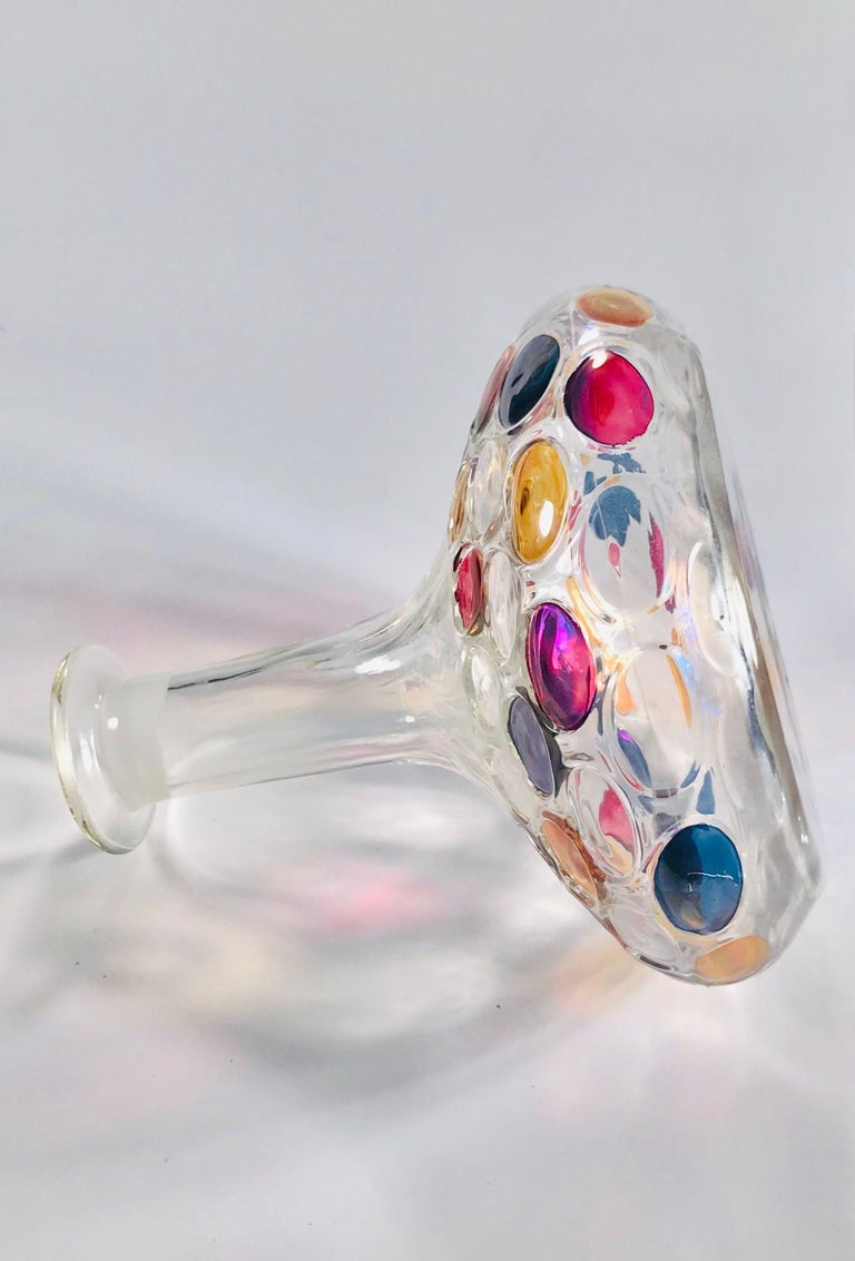 Mid Century Modern Art Glass Thumbprint Designs Decanter and Stopper ...