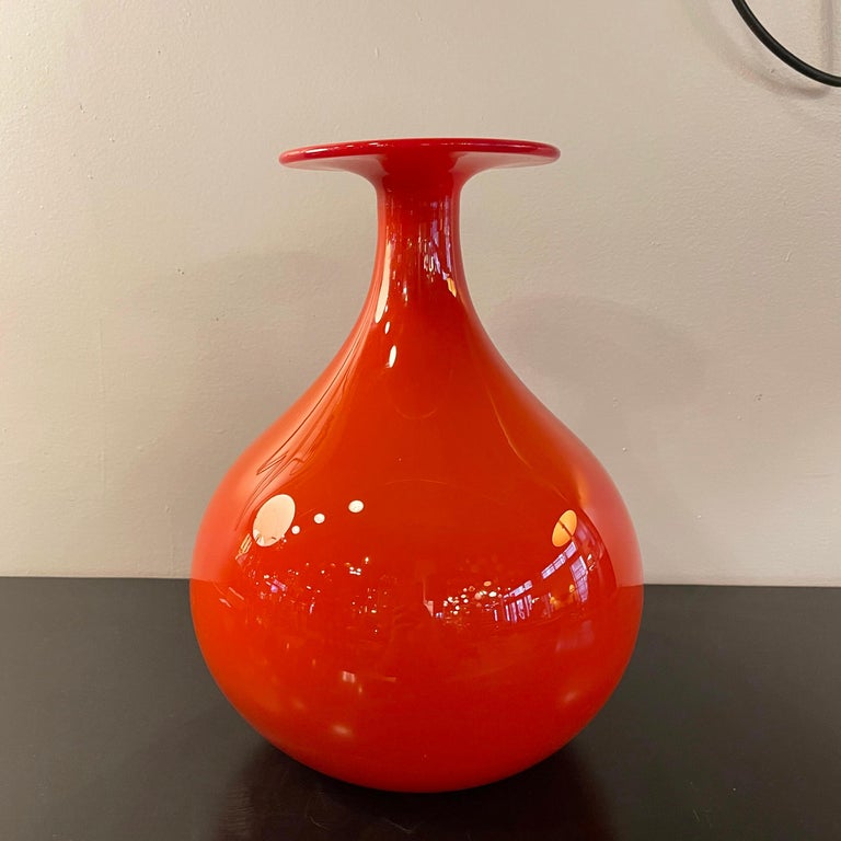 Mid Century Modern Art Glass Vase By Tom Connally, Greenwich Flint ...