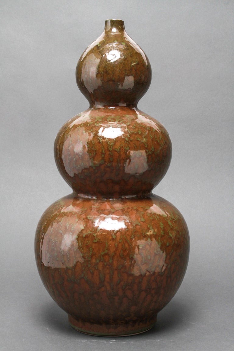Mid-Century Modern Art Pottery Triple Gourd Vase at 1stDibs