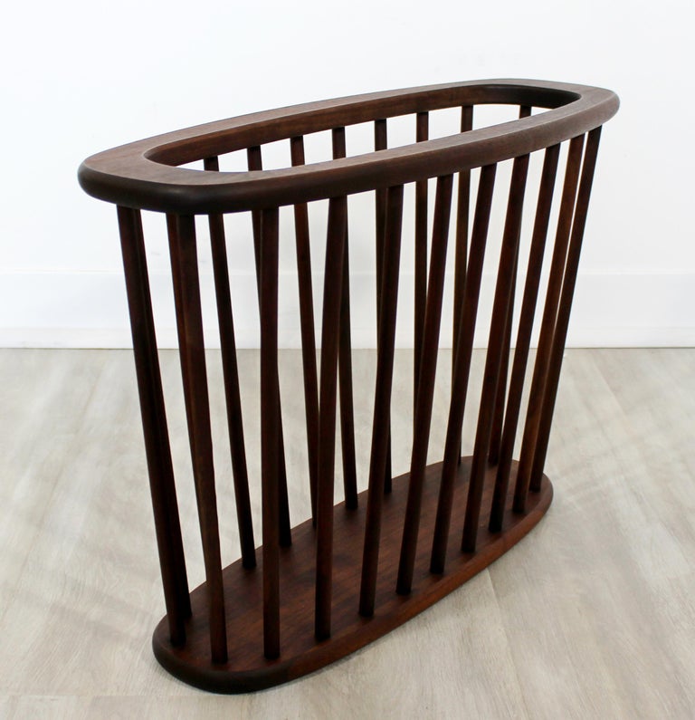 Mid-Century Modern Arthur Umanoff Oval Wood Magazine Rack, 1950s at ...