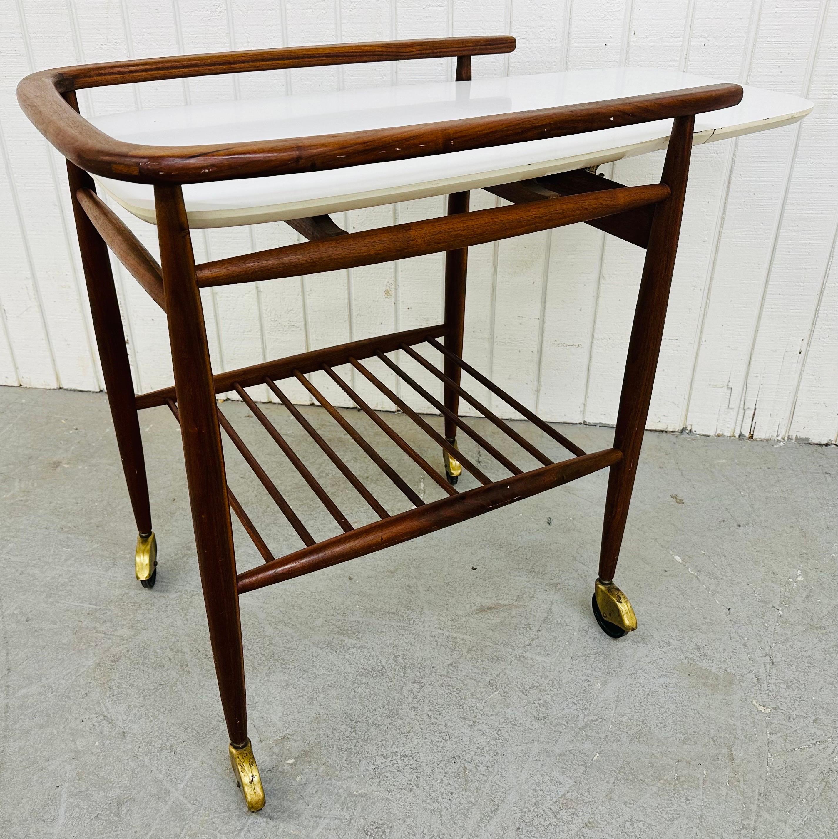 Mid-Century Modern Arthur Umanoff Walnut Bar Cart For Sale at 1stDibs