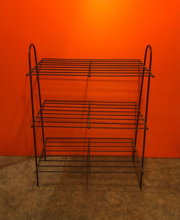 Mid-Century Modern Atomic Iron Wire Book Shelf or Rack For Sale at ...