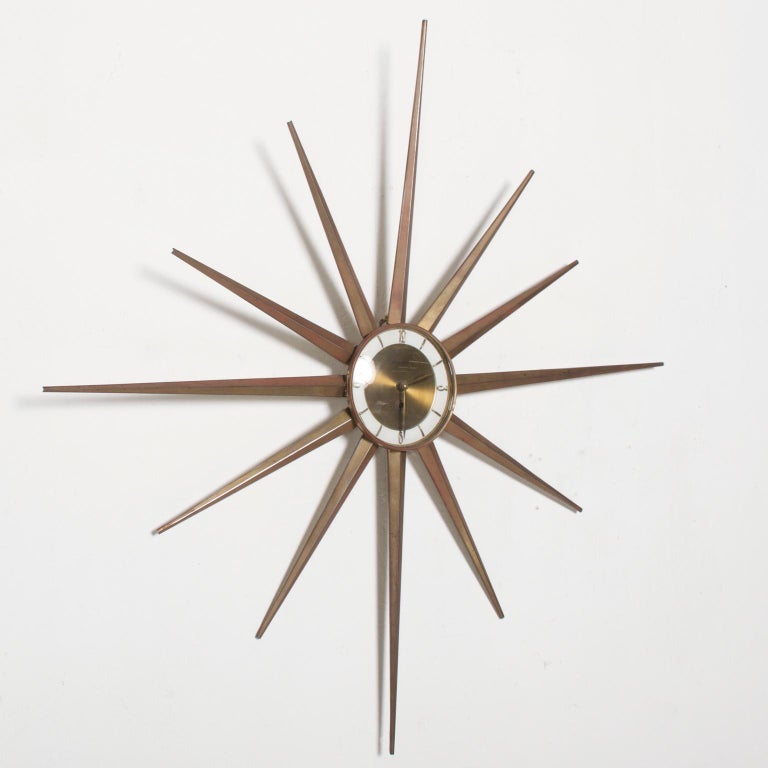 Mid-Century Modern Atomic Starburst France Vintage Wall Clock by ...