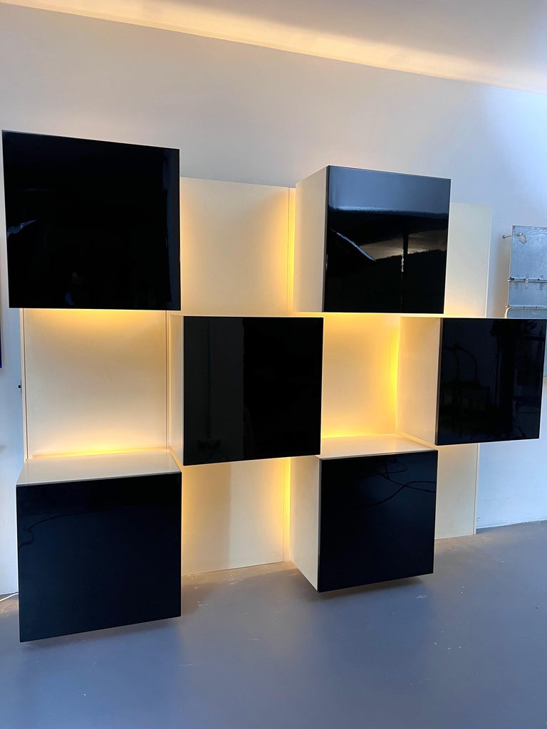 Mid-Century Modern backlight wall modular system by Acerbis. Italy ...