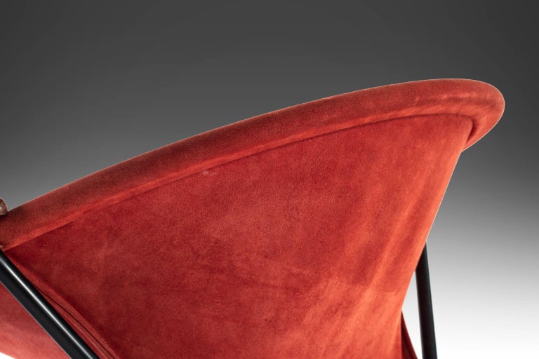 Mid Century Balloon / Hoop Chair in Red Dyed Suede by Hans Olsen ...