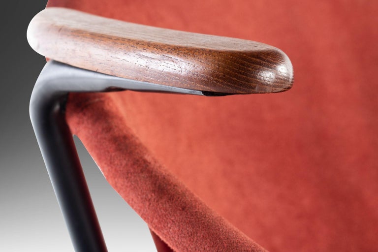 Mid Century Balloon / Hoop Chair in Red Dyed Suede by Hans Olsen ...