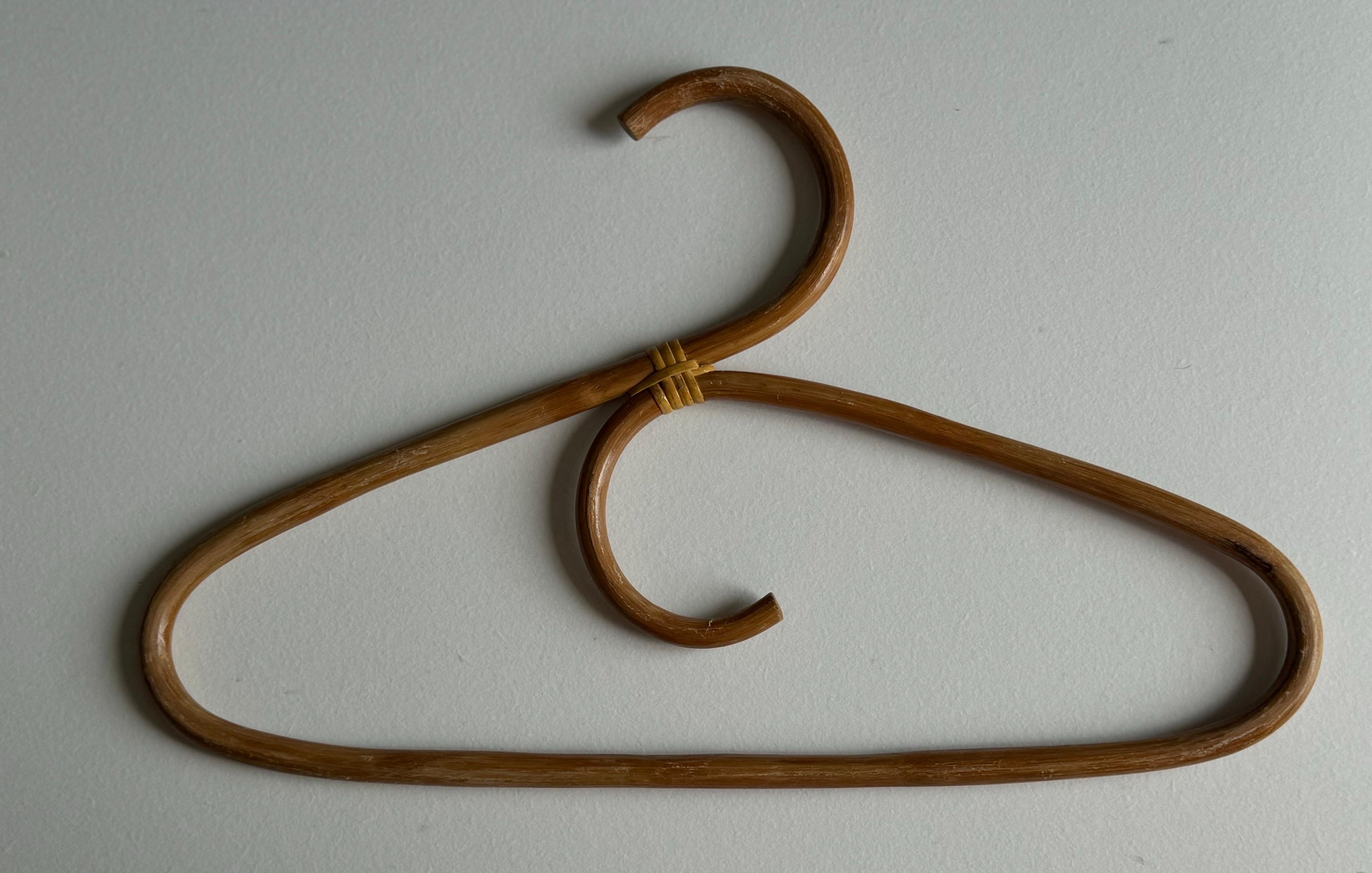Mid-Century Modern Bamboo and Rattan Coat Hanger, 1970s For Sale at 1stDibs