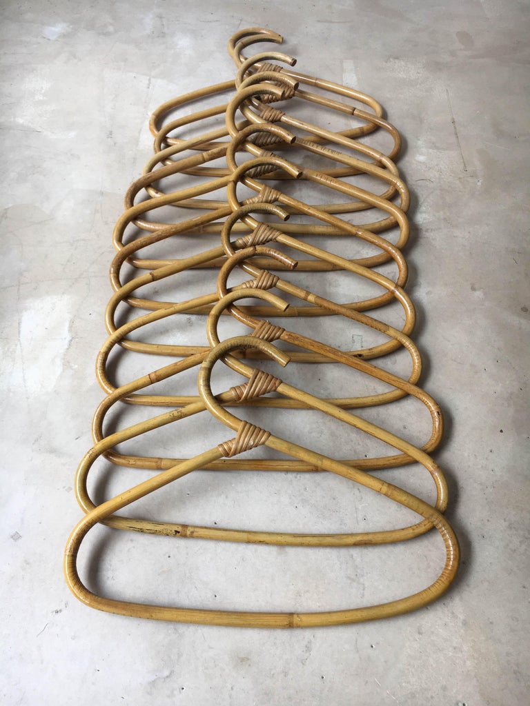 Mid-Century Modern Bamboo Coat Hangers Set of Eleven, Italy 1970s For ...