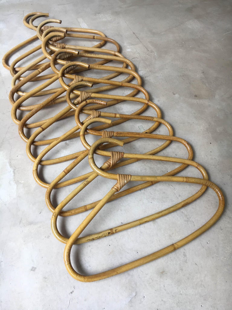 Mid-Century Modern Bamboo Coat Hangers Set of Eleven, Italy 1970s For ...