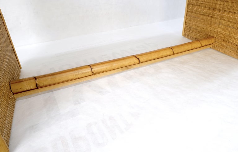 Mid-Century Modern Bamboo Rattan Cane Two Drawers Brass Pulls ...