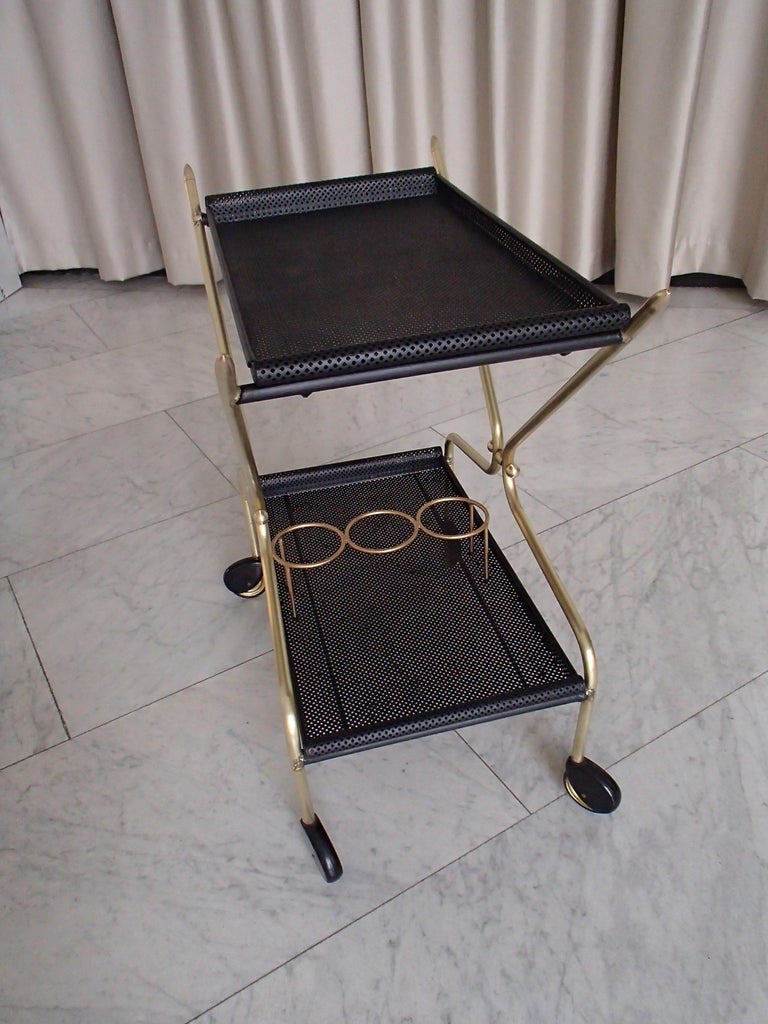 Mid-Century Modern Bar Cart in the Style of Mathieu Matégot For Sale at ...
