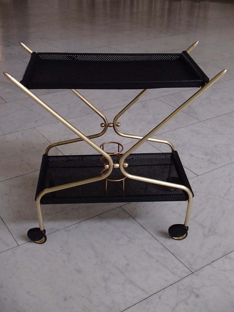 Mid-Century Modern Bar Cart in the Style of Mathieu Matégot For Sale at ...