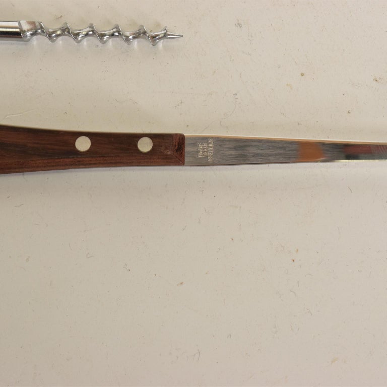 Mid-Century Modern Bar Set Accessories, Rosewood Stainless Japan at ...