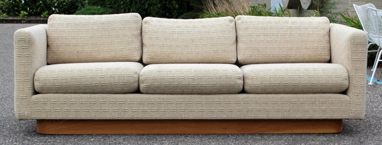 Mid-Century Modern Baughman for Forecast Sofa Wood Plinth Base Dunbar ...