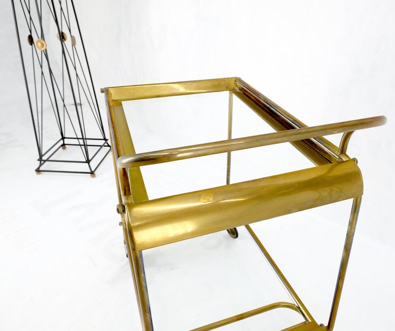 Mid-Century Modern Bauhaus Style Solid Brass Bend Tube and Glass ...