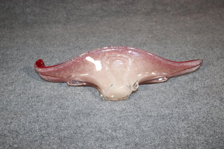 Mid-Century Modern Beautiful Italian Murano Glass Freeform Red Bowl ...