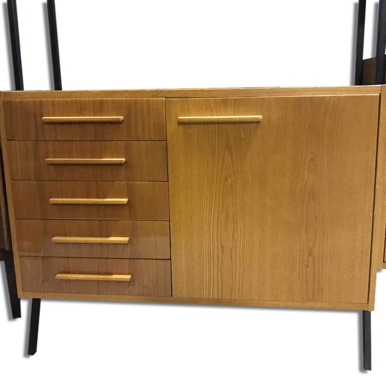 Mid-Century Modern Beech Unit Shelf System by Frantisek Jirák for Tatra ...