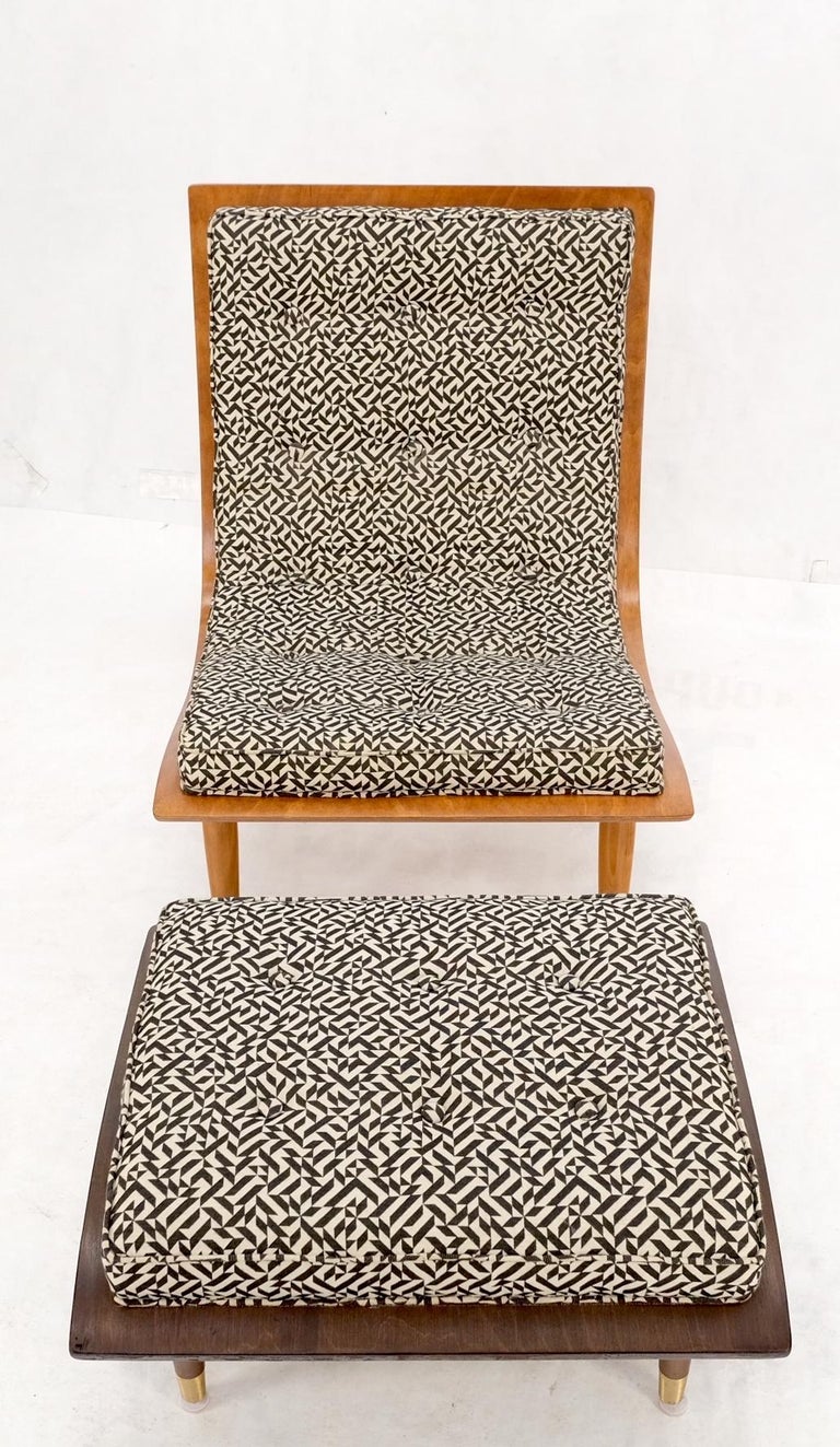 Mid-Century Modern Bent Plywood Scoop Shape Chair and Ottoman on Dowel ...