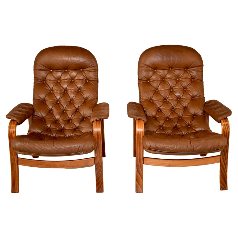 Mid-Century Modern Bentwood Lounge Chairs by Gote Mobler For Sale at ...