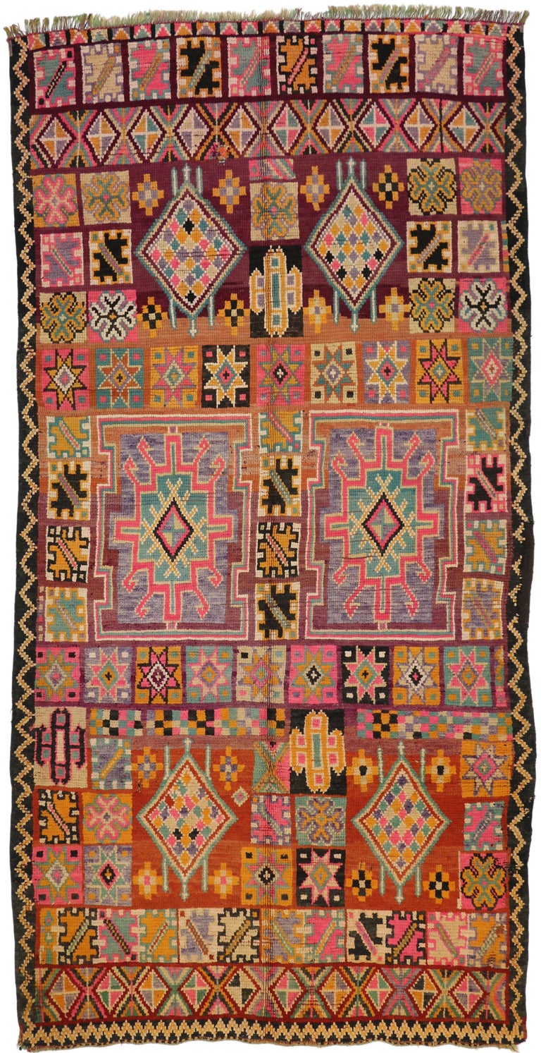 Vintage Berber Moroccan Boujad Rug with Bohemian Postmodern Style at ...