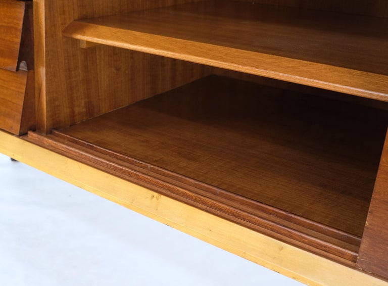 Mid-Century Modern Bi Level Long Credenza Server Dresser Cabinet ...