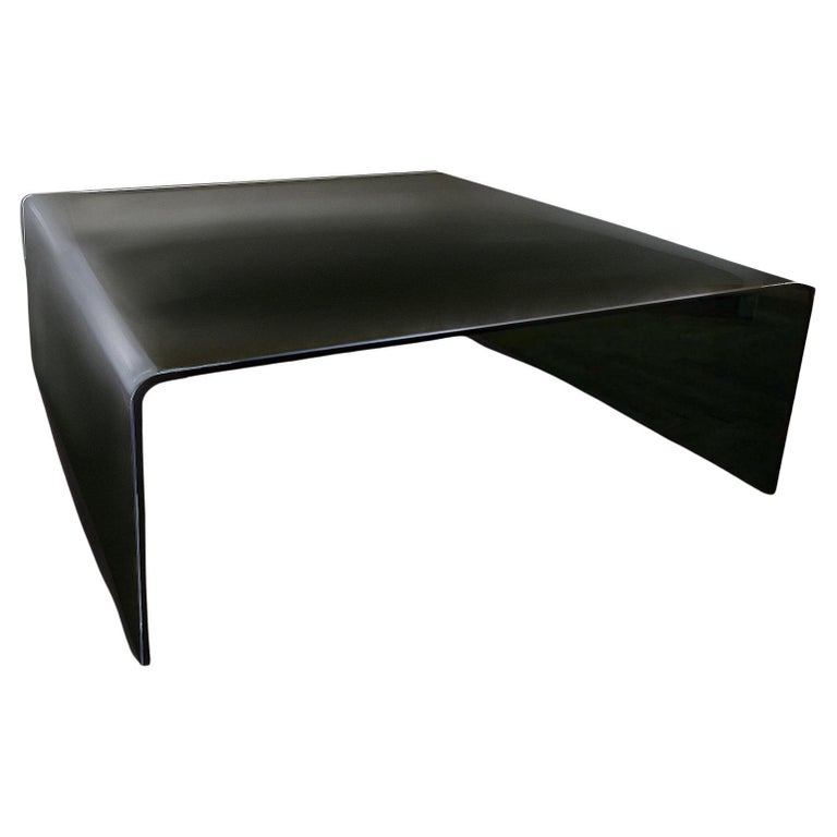 Mid-Century Modern Black Glass Waterfall Coffee Table by Fiam, Italy ...