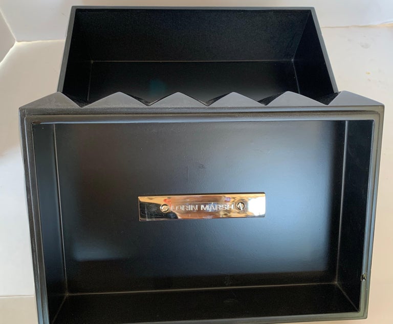 Mid-Century Modern Black Lacquered Nickel Lorin Marsh Quilted ...