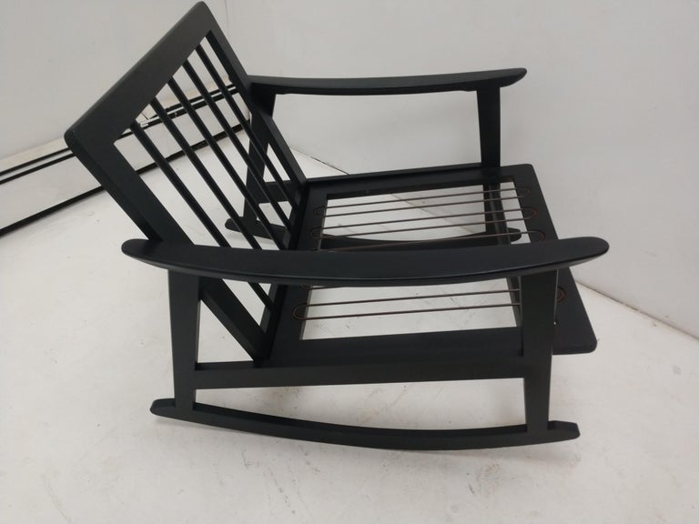 Mid-Century Modern Black Lacquered Rocking Chair, circa 1958 at 1stDibs