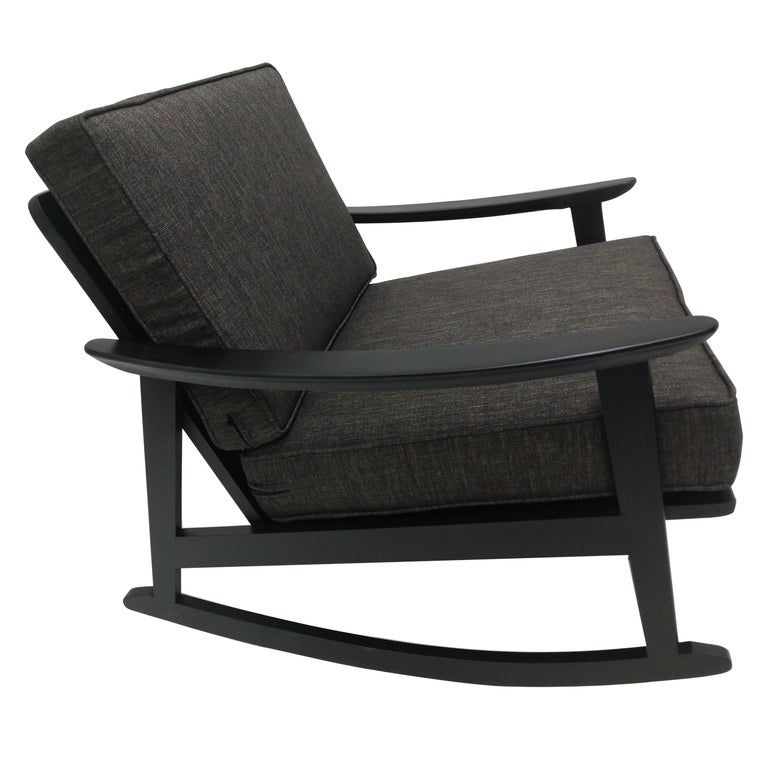 Mid-Century Modern Black Lacquered Rocking Chair, circa 1958 at 1stDibs