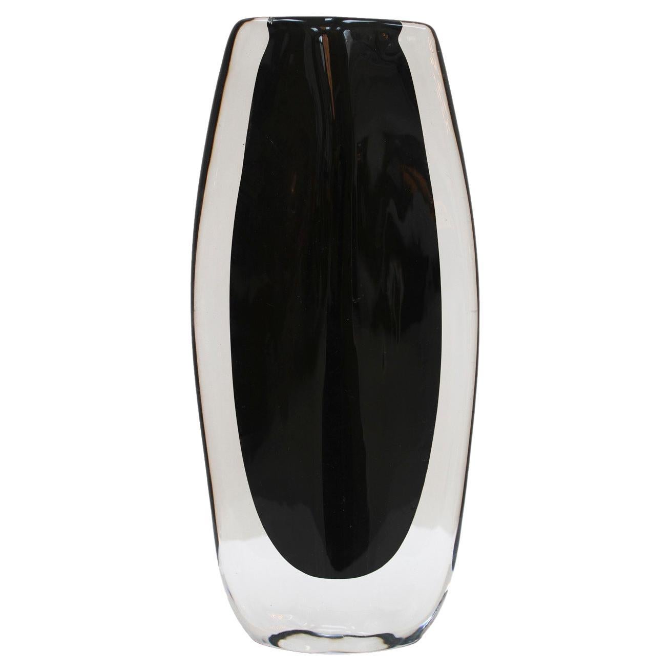 Mid-Century Modern Black Murano Glass Vase by Nils Landberg for ...