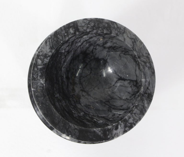 Mid-Century Modern Black w/ Marble Grey Veined Ashtray For Sale at 1stDibs