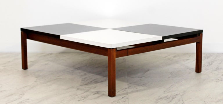Mid-Century Modern Black White on Wood Coffee Table by Lewis Butler ...