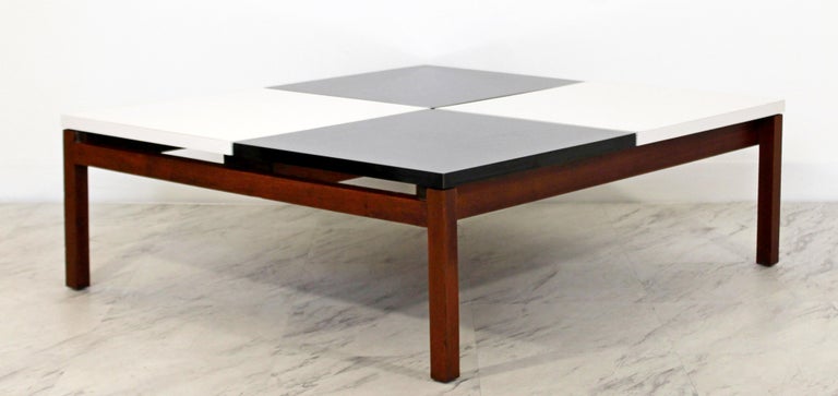 Mid-Century Modern Black White on Wood Coffee Table by Lewis Butler ...
