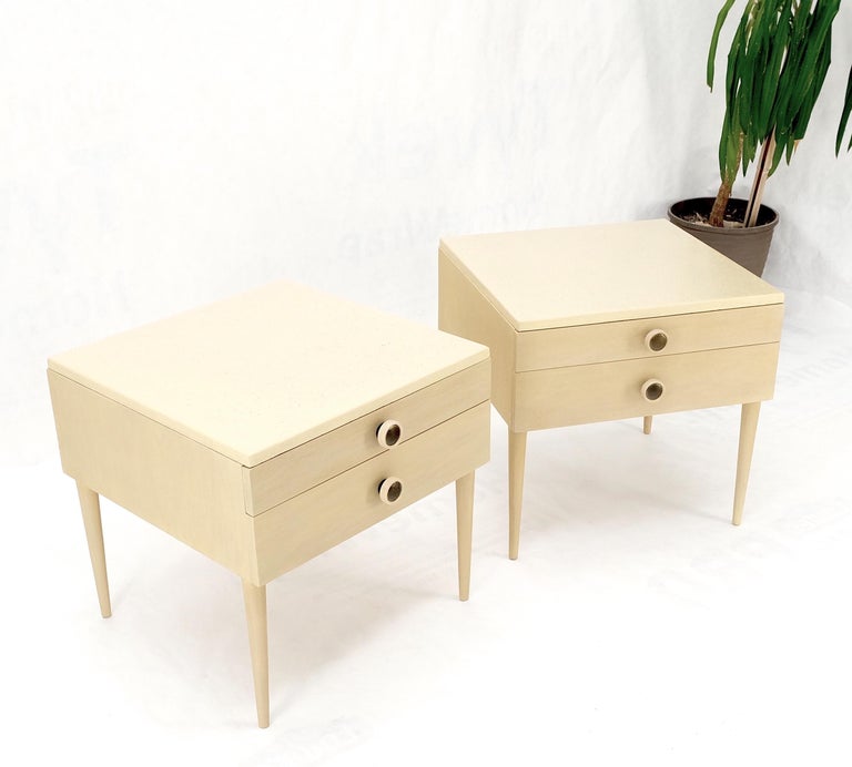 Mid-Century Modern Bleached Walnut Cork Tops Paul Frankl End Side ...
