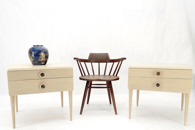 Mid-Century Modern Bleached Walnut Cork Tops Paul Frankl End Side ...