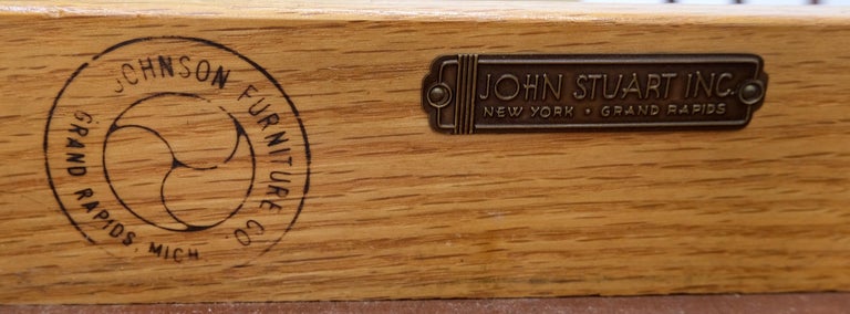 Mid-Century Modern Bleached Walnut Cork Tops Paul Frankl End Side ...