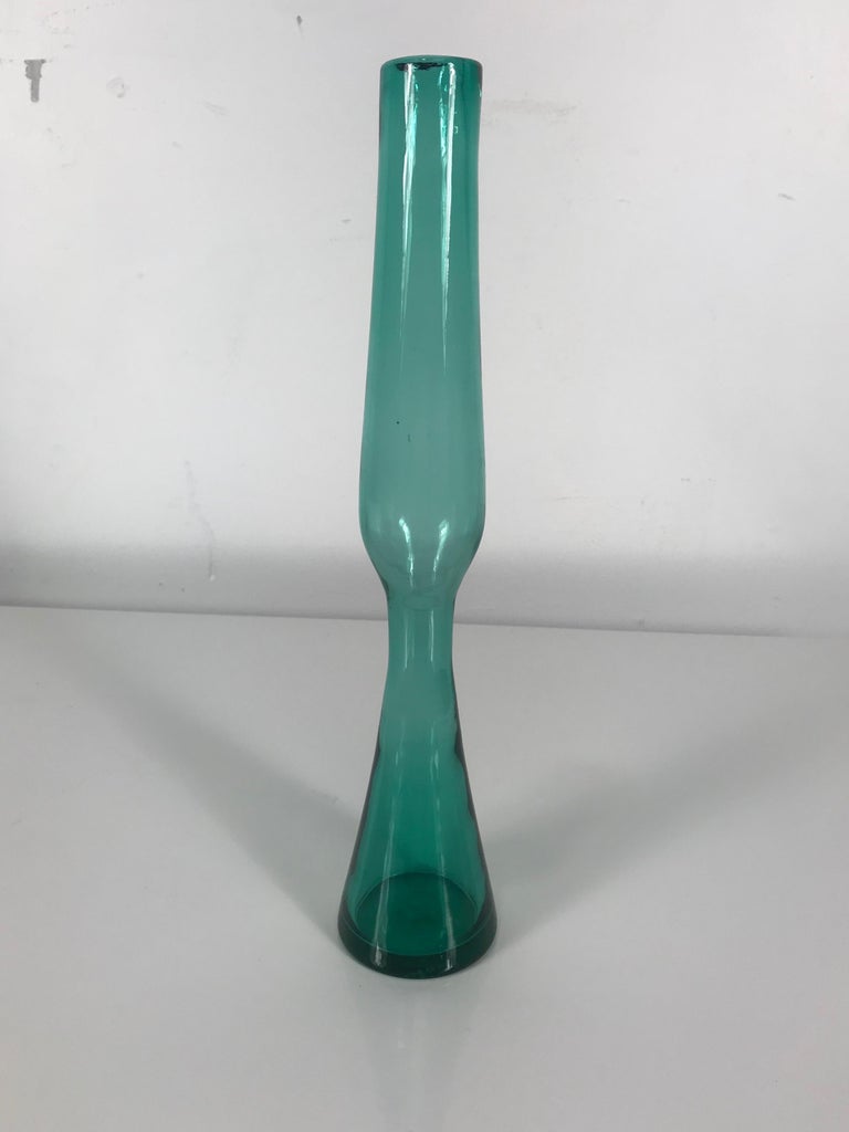 Mid-Century Modern Blenko Art Glass "Rocket" Vase, Wayne Husted at 1stDibs