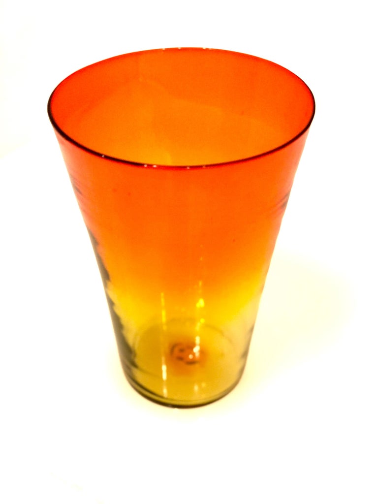 Mid-Century Modern Blenko Glass Amberina Vase at 1stDibs