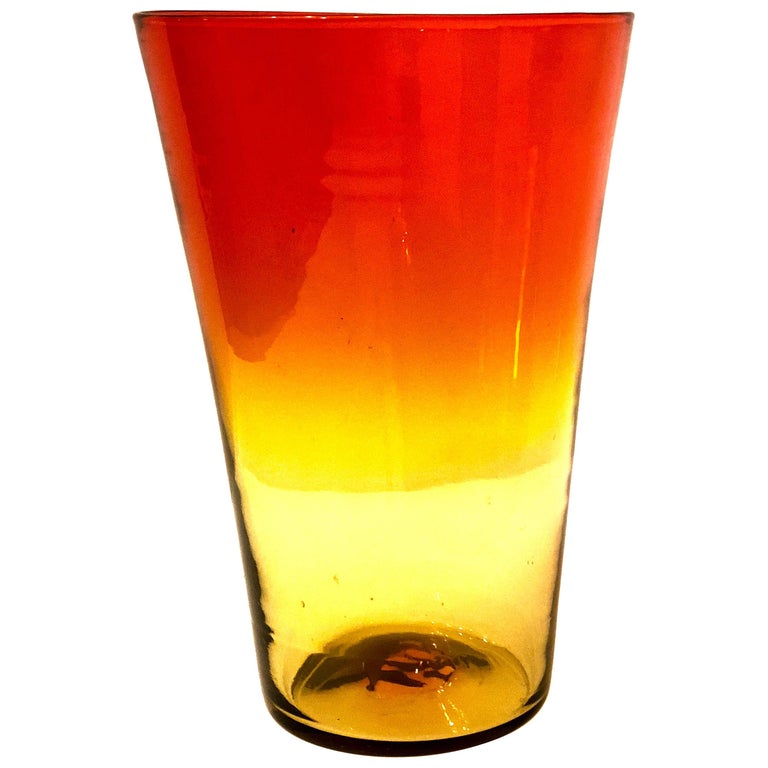 Mid-Century Modern Blenko Glass Amberina Vase at 1stDibs