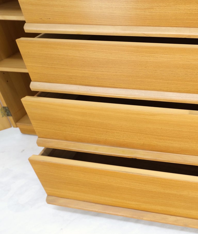 Mid-Century Modern Blond Birch 6 Drawers One Door Compartment Dresser ...