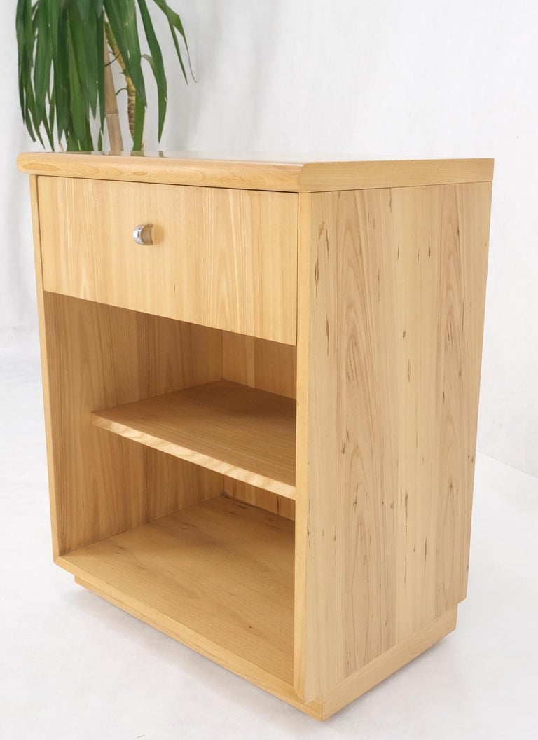 Mid-Century Modern Blonde Pecan Night Stand End Side Table Dovetail ...