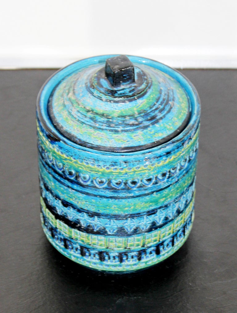 Mid-Century Modern Blue Green Ceramic Lidded Art Vessel Bitossi ...