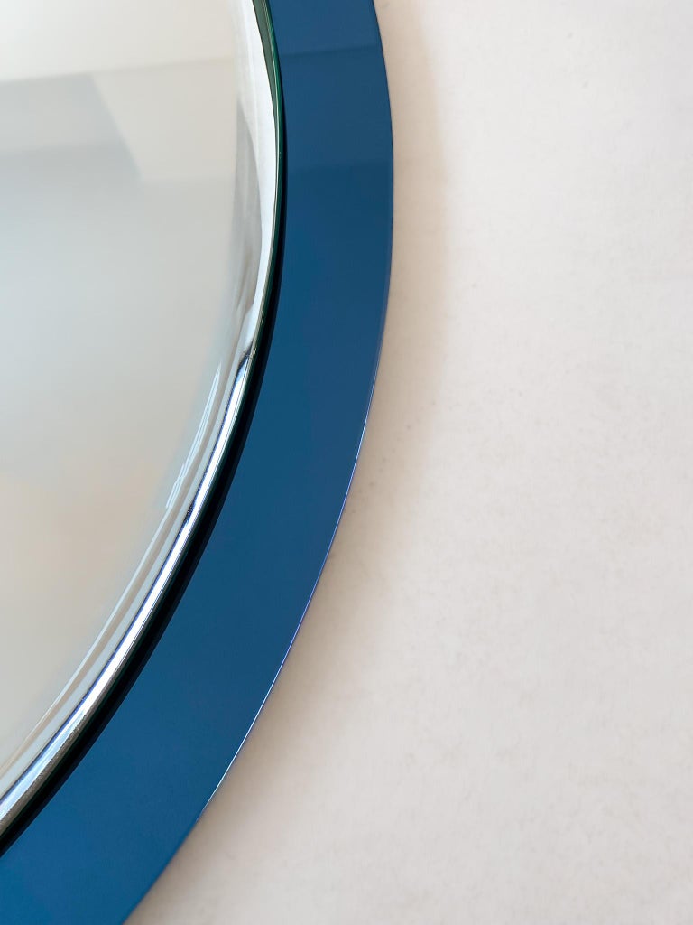 Mid-Century Modern Blue Oval Glass Wall Mirror, Italy 1970s For Sale at ...