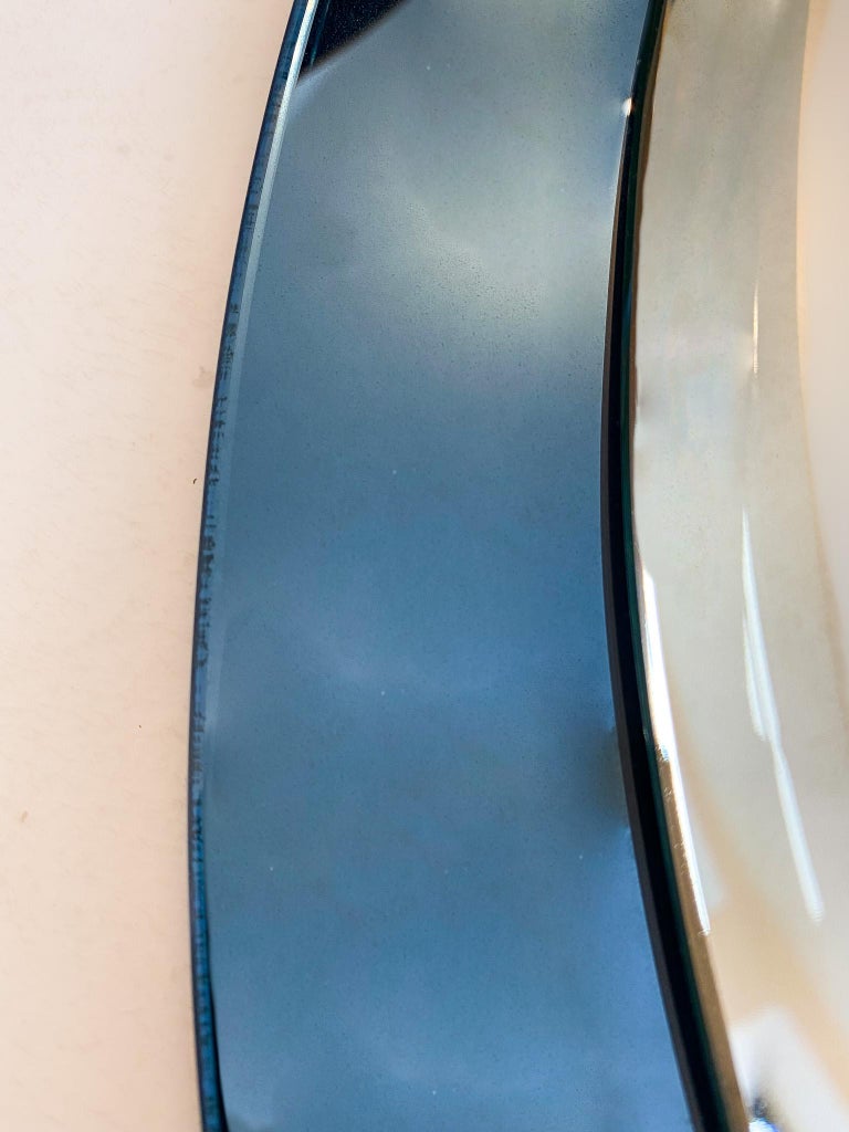Mid-Century Modern Blue Oval Glass Wall Mirror, Italy 1970s For Sale at ...