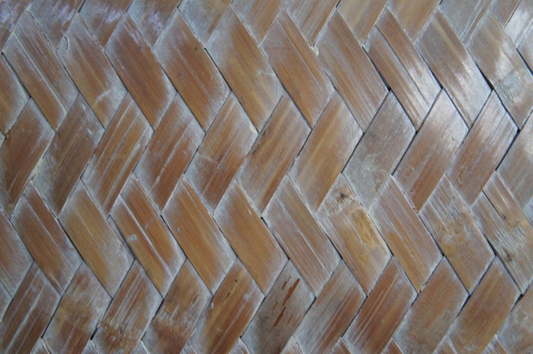 Mid-Century Modern Bohemian Rattan and Split Reed Barrel Back Loveseat ...